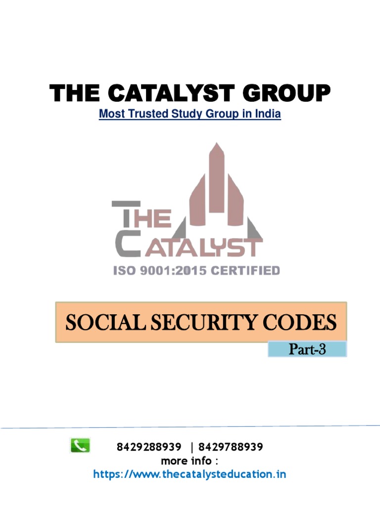 Social Security Codes Part 3 | PDF | Welfare | Employment
