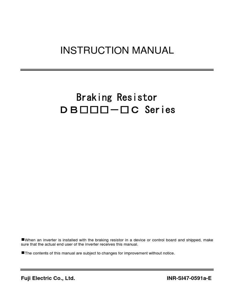 DBR Manual 30HP and Below Instruction Manual INR-SI47-0591a-E - 2 | PDF ...