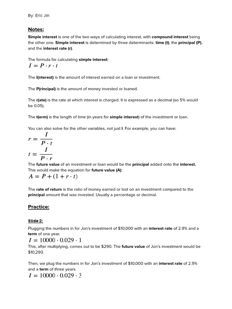 Lesson 1&2 | PDF | Interest | Compound Interest Lesson 1&2 | PDF | Interest | Compound Interest