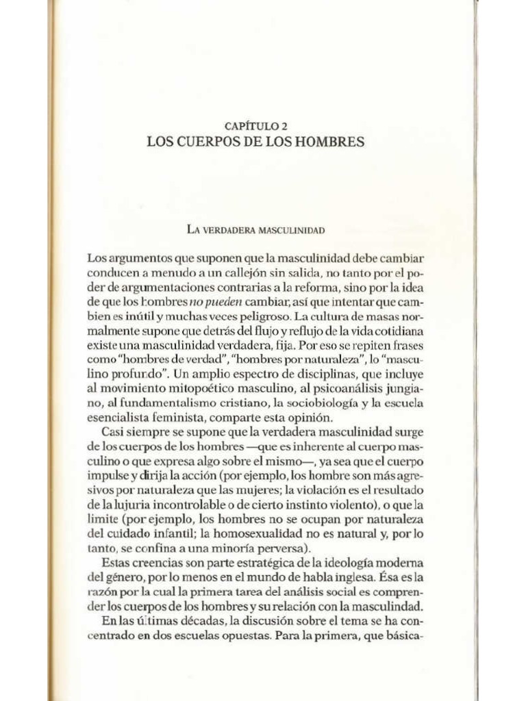 R.Connell - 2003 Masculinidades. El Cuerpo de Los Hombres | PDF