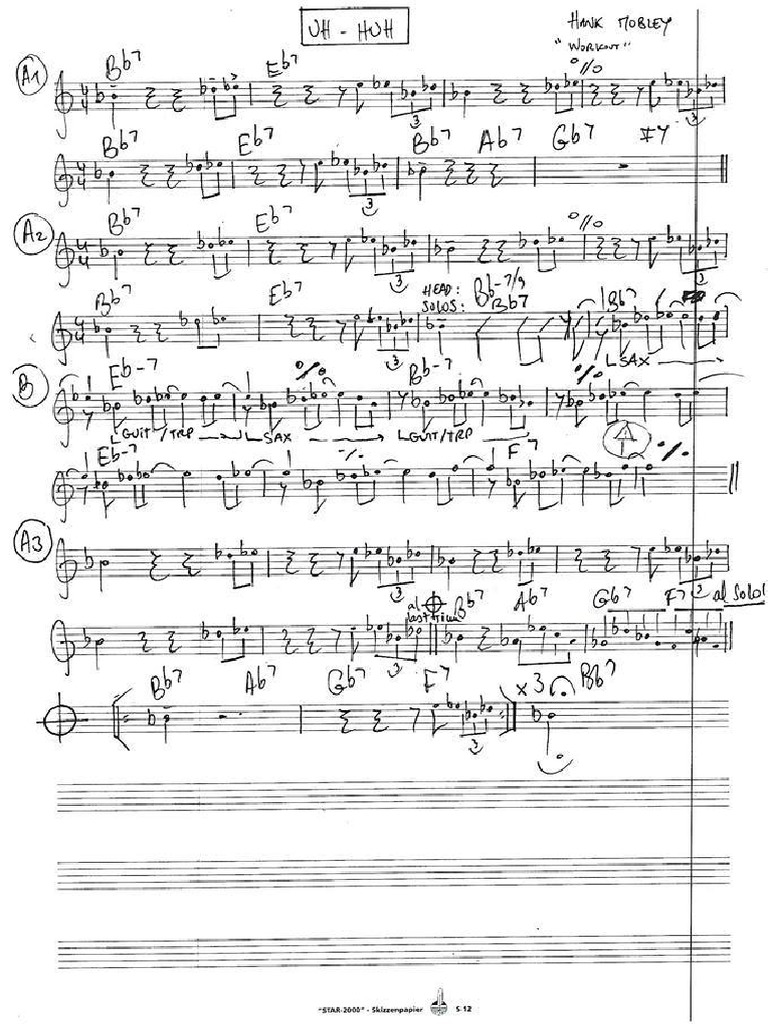 Uh-Huh (Hank Mobley) | PDF