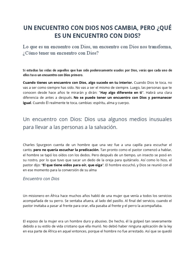 Un Encuentro Con Dios Nos Cambia | PDF | Jesús | Pablo el apóstol