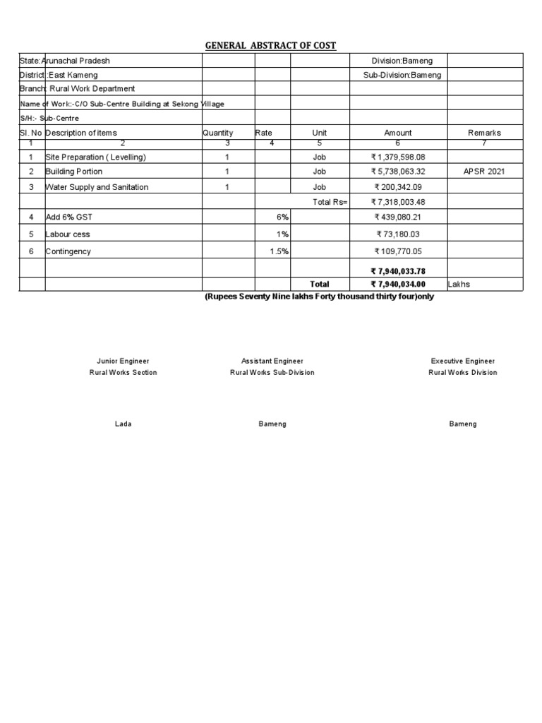 Sub-Centre at Sekang | PDF | Concrete | Window