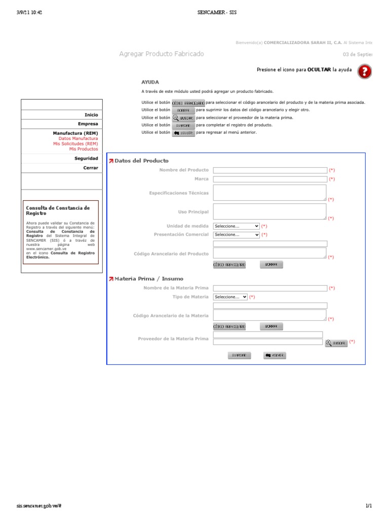 Registro y Consulta en SENCAMER SIS | PDF | Informática | Software