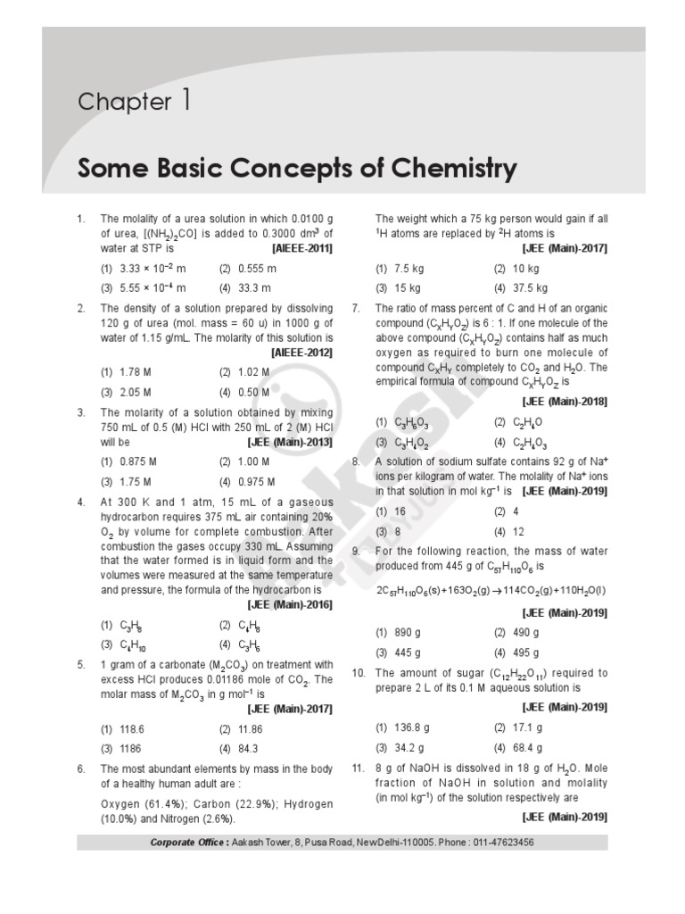 Jee, Chemistry Pyq @sushantmedico | PDF | Mole (Unit) | Physical Sciences