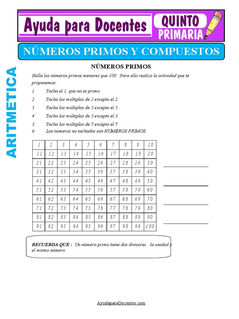 Actividades de Números Primos | PDF