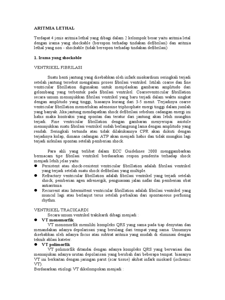 Panduan Aritmia Lethal | PDF
