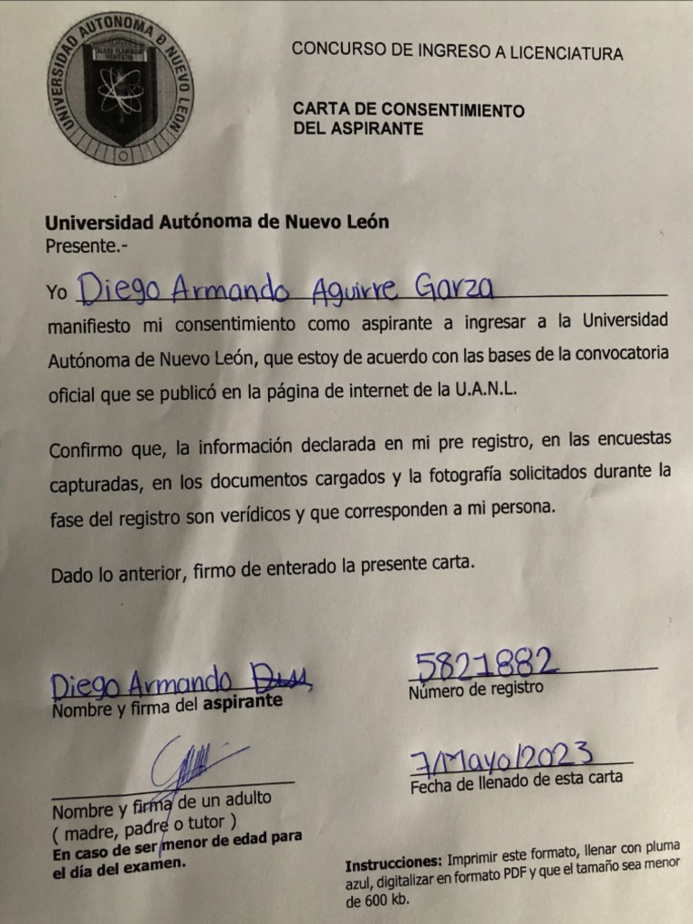 Carta de Consentimiento | PDF