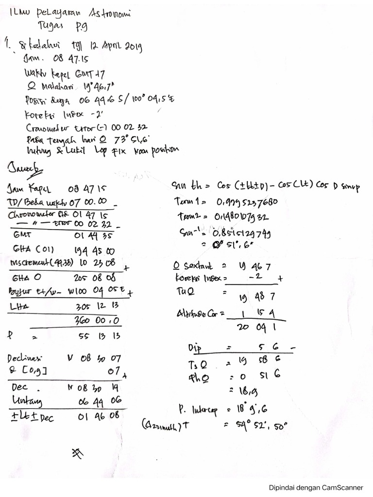 Tugas P9 Ilmu Pelayaran Astronomi | PDF