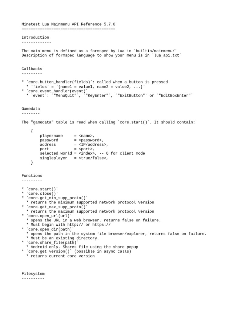 Menu Lua Api | PDF | Hypertext Transfer Protocol | Software Engineering