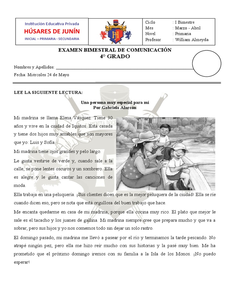 Examen Bimestral de Comunicacion | PDF Examen Bimestral de Comunicacion | PDF