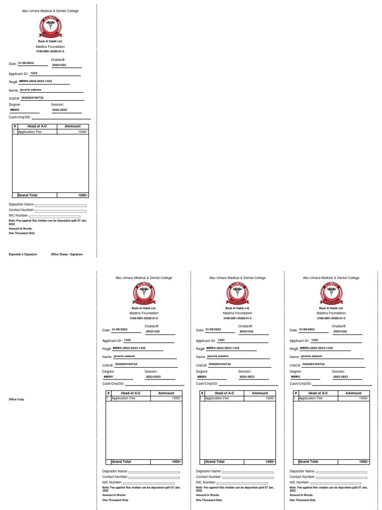 Challan Form 1222 | PDF | Service Industries | Personal Finance