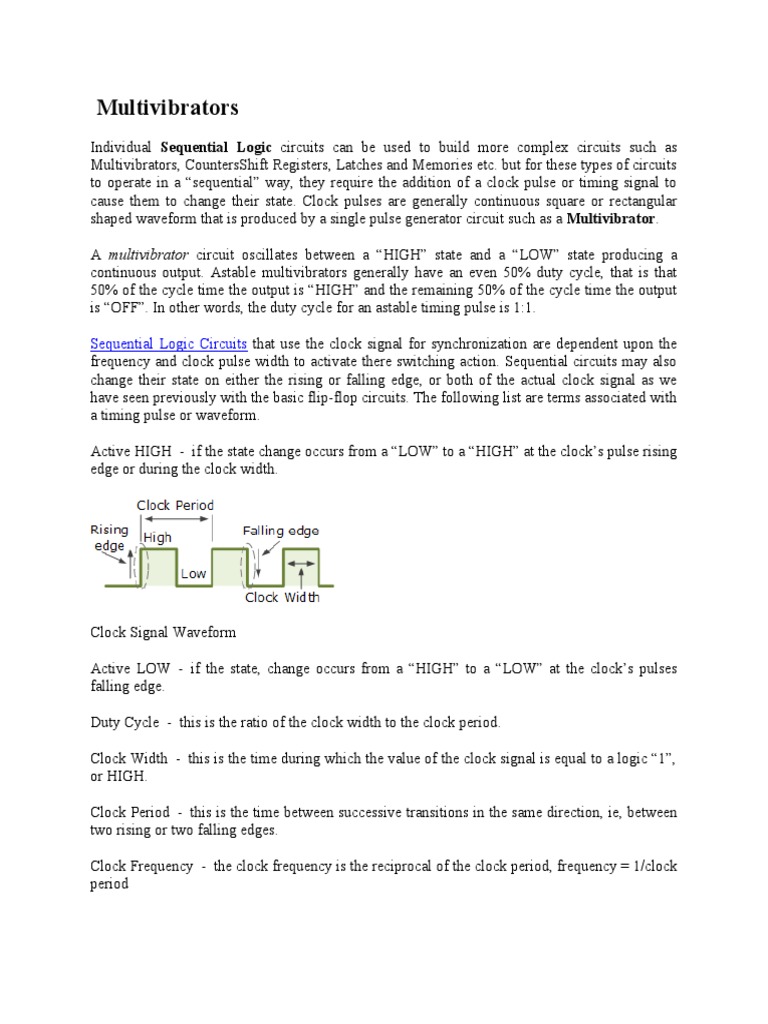 Multivibrators | PDF | Logic Gate | Electronic Circuits