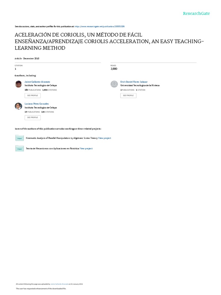 Coriolis | PDF | Aceleración | Velocidad