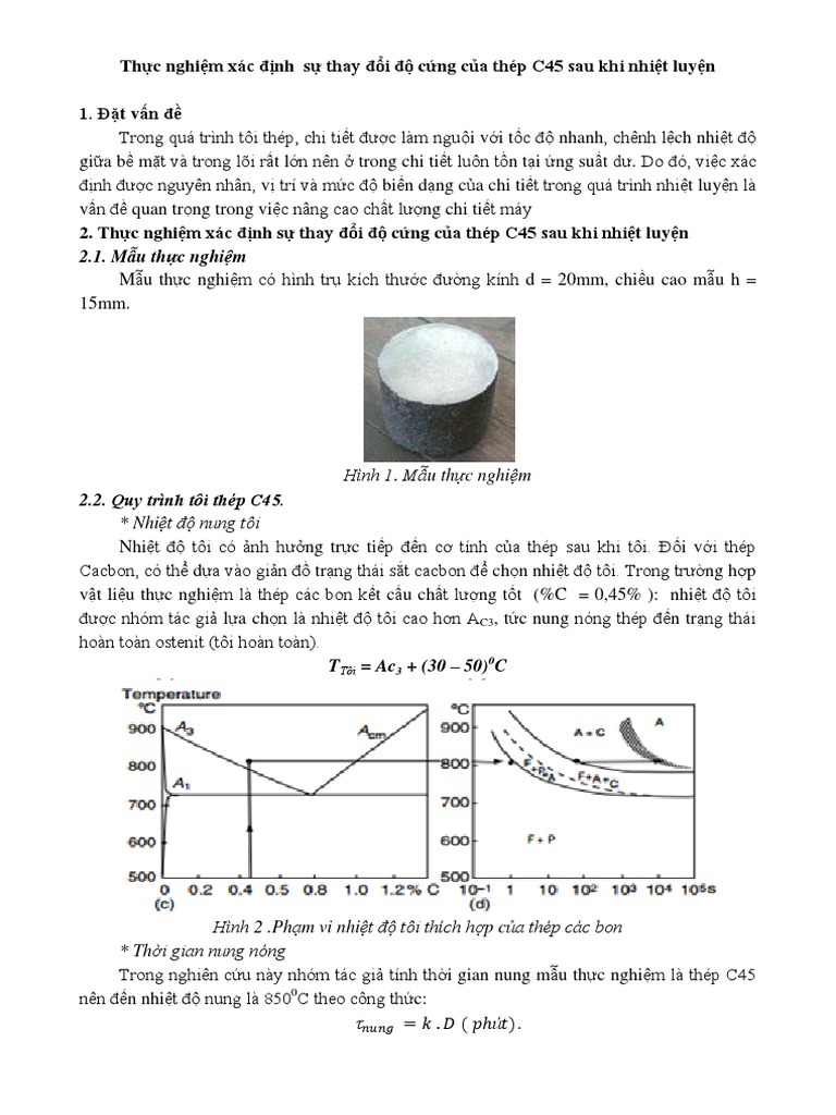 25-10-2016 10.19.11thuc Nghiem Xac Dinh Su Thay Doi Do Cung Cua Thep c45 Sau Khi Nhiet Luyen | PDF