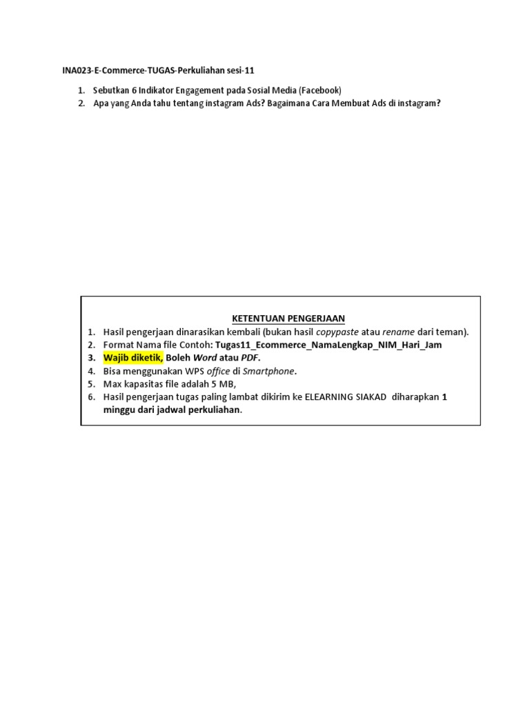 MNC030 E Commerce TUGAS Perkuliahan Sesi 11 | PDF