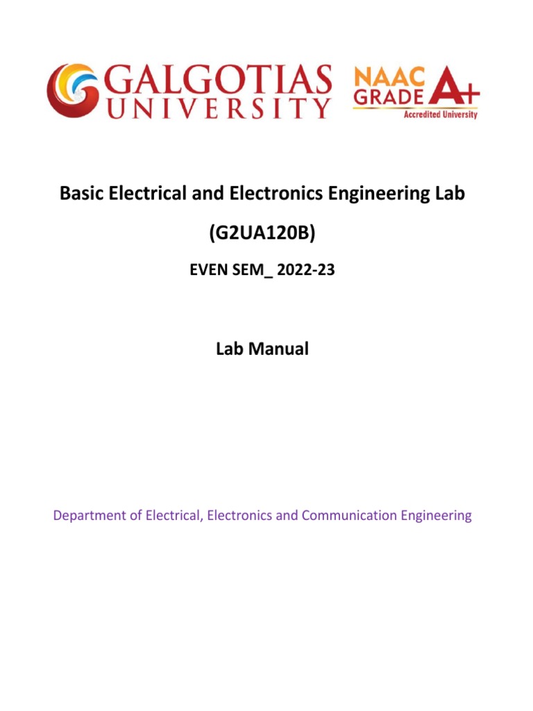Beee (G2ua120b) Lab Manual | PDF | P–N Junction | Diode