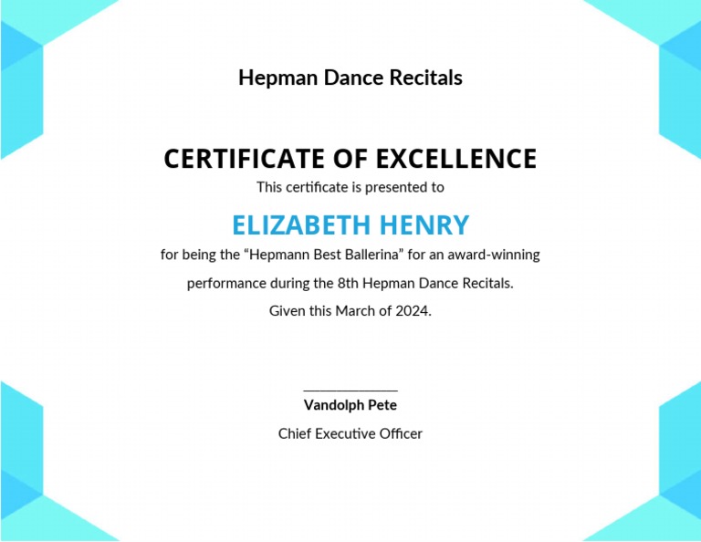 Best Performance Certificate Template | PDF