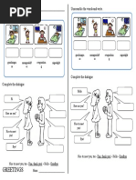 Spanish Class Worksheet - Greetings | PDF