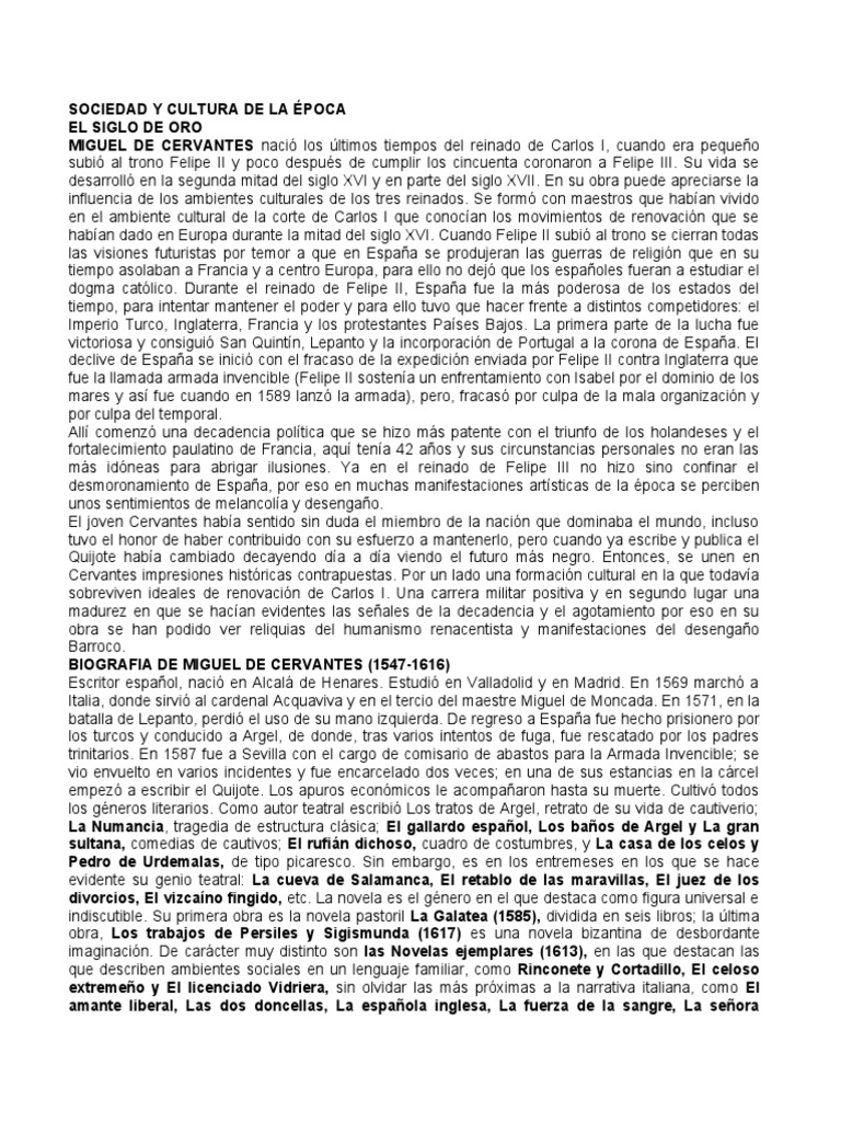 Don Quijote: Un Héroe de la Literatura | PDF | Don Quijote | Miguel De ...