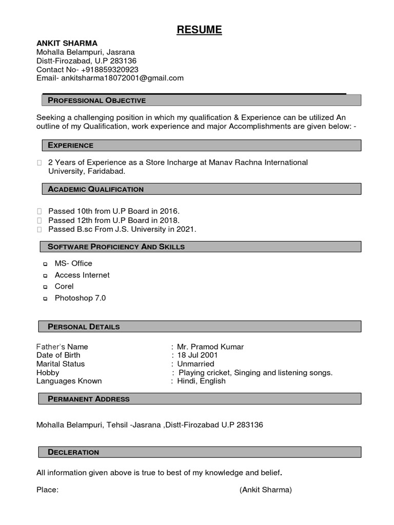 Ankit Sharma Resume2 | PDF Ankit Sharma Resume2 | PDF