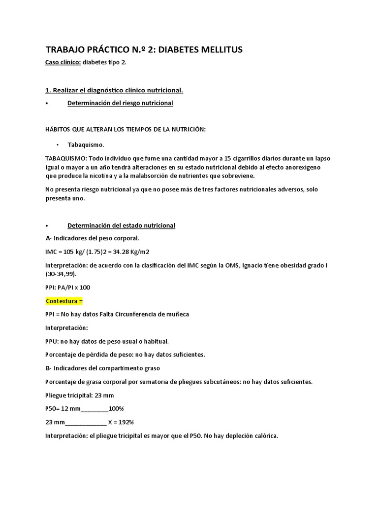 TP Diabetes Alejandro Moreira | PDF | Obesidad | Alimentos