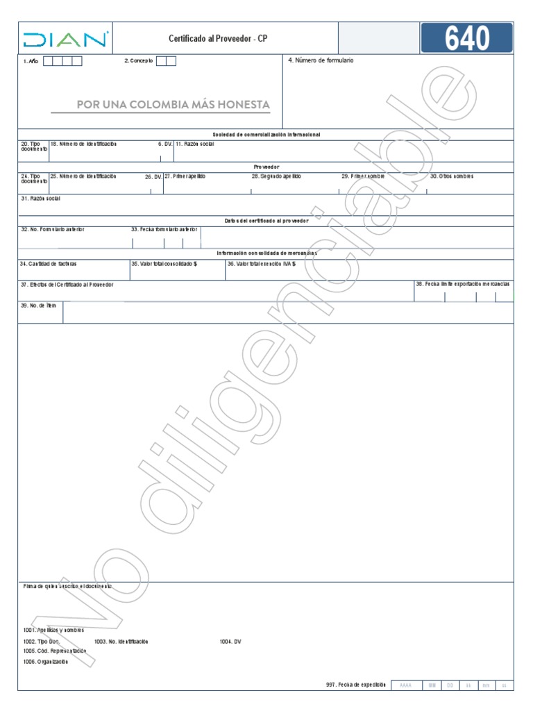 Formulario 640 2021 | PDF | Factura | Arancel