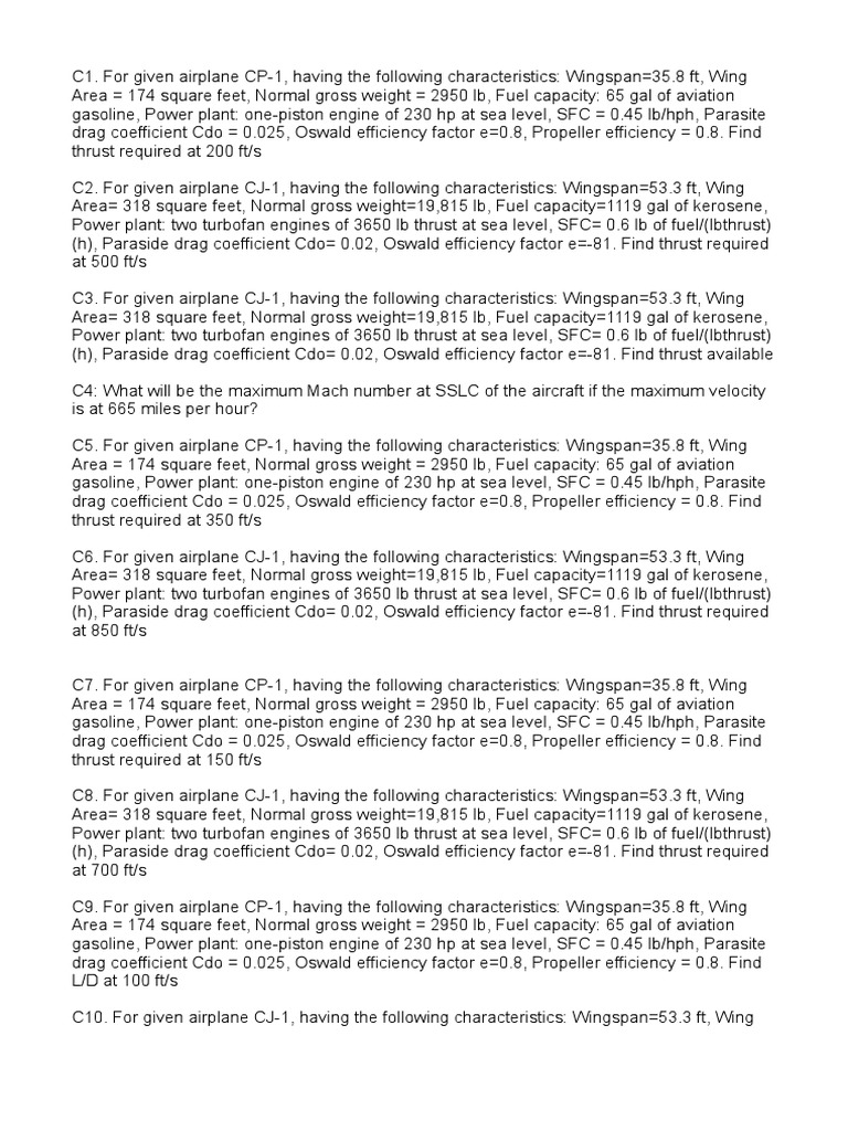 Boardwork 2 Aircraft Design 2 | PDF | Airplane | Flight