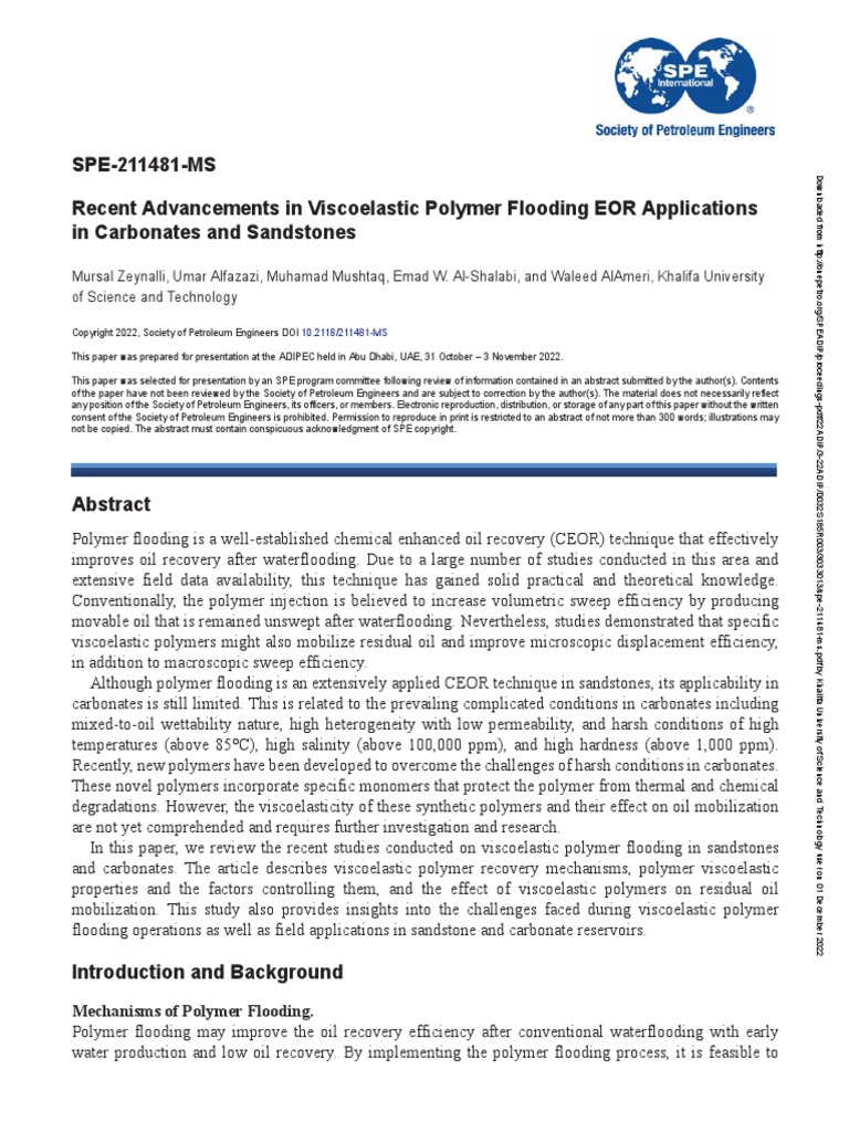 Spe 211481 Ms | PDF | Viscoelasticity | Polymers