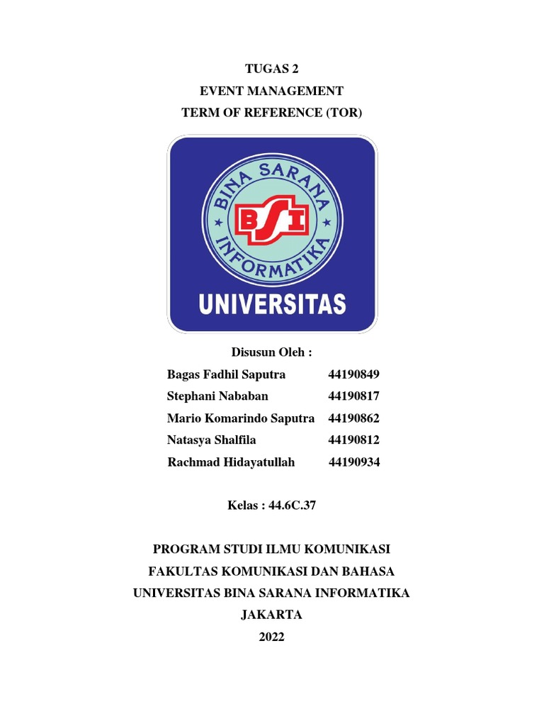 TOR 2 - Kelompok 4 | PDF | Bisnis | Seni