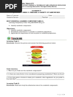 How To Make A Sandwich Worksheet (Inglés) | PDF