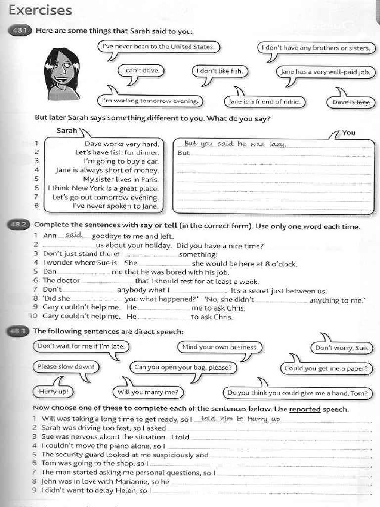 Reported Speech 2 - Intermediate - Activity | PDF