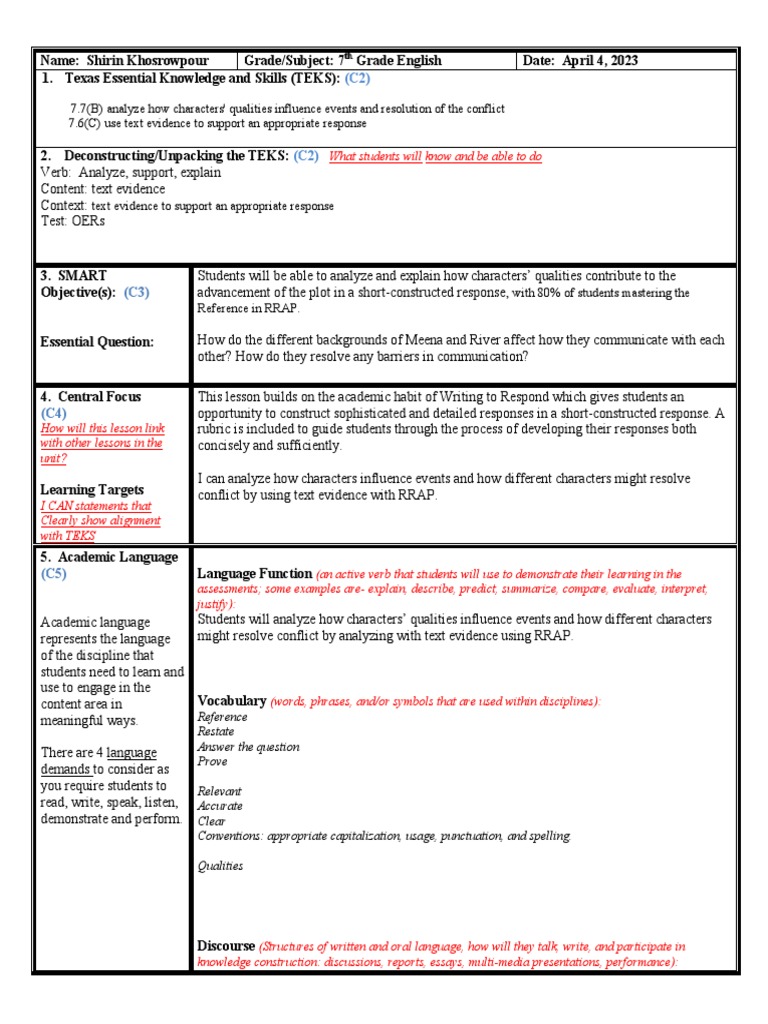 TEKS Planning: Key Exclusions for Teachers | PDF | Learning | Teachers
