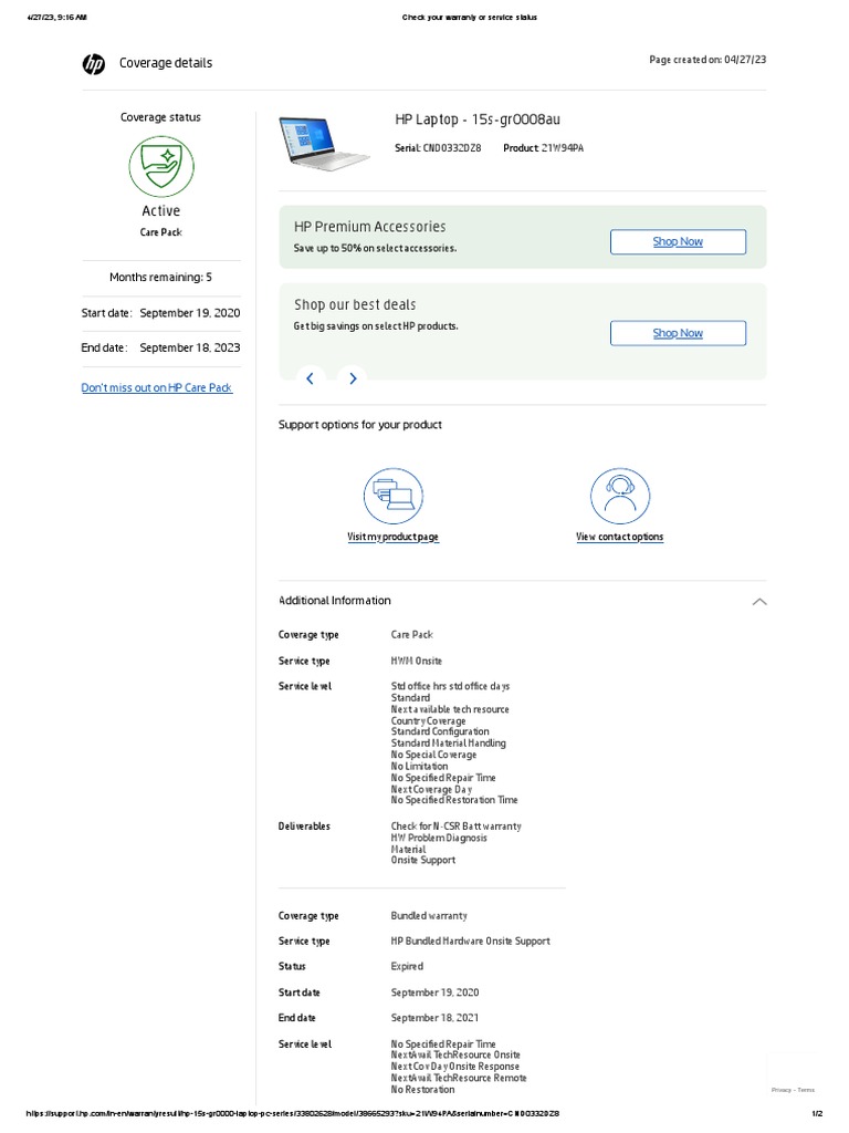 HP Laptop Warranty Status Check | PDF | Computing