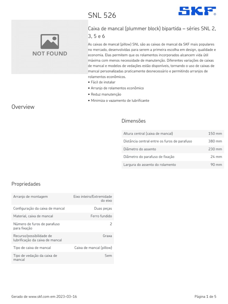 SKF SNL 526 Specification | PDF | Programas | Software de aplicação