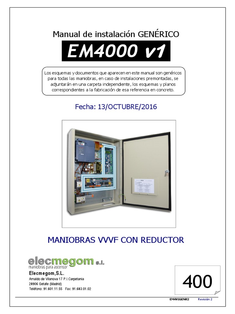 Manual Em4000 | PDF | Ascensor | Relé