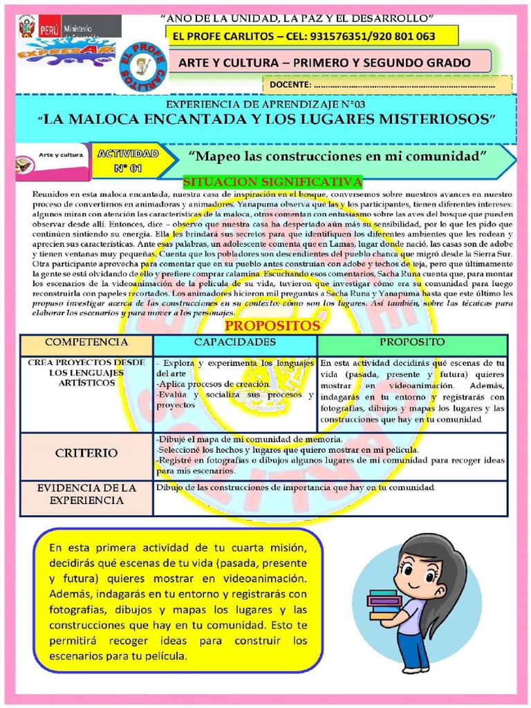 Experiencia De Aprendizaje 03 Actividad 01 1ero Y 2do Arte Y