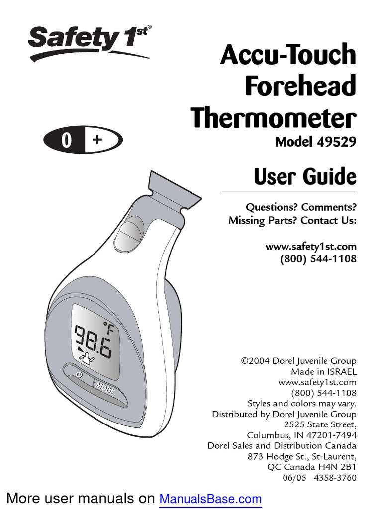 Accu-Touch Forehead Thermometer: User Guide | PDF | Thermometer | Temperature