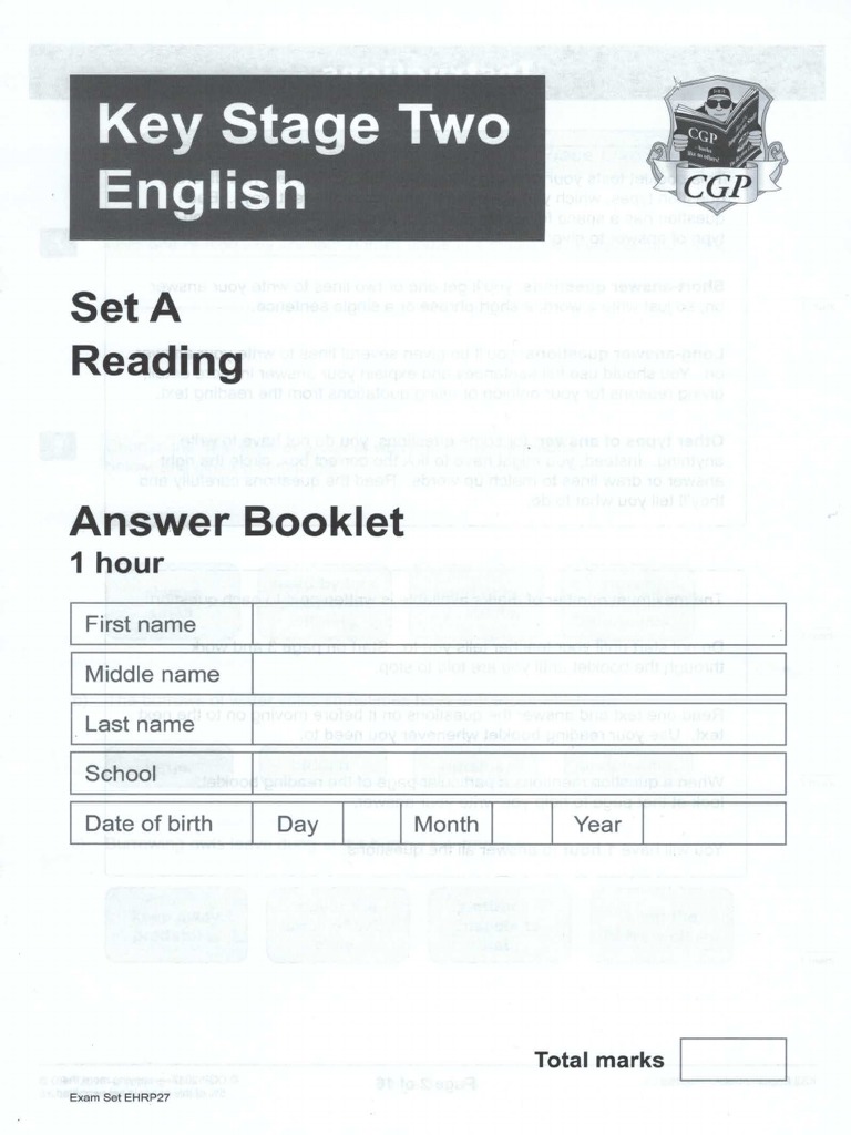 Week 5 B Reading Answer Booklet | PDF