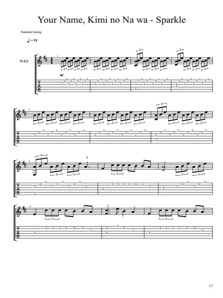 Your Name, Kimi No Na Wa - Sparkle | PDF