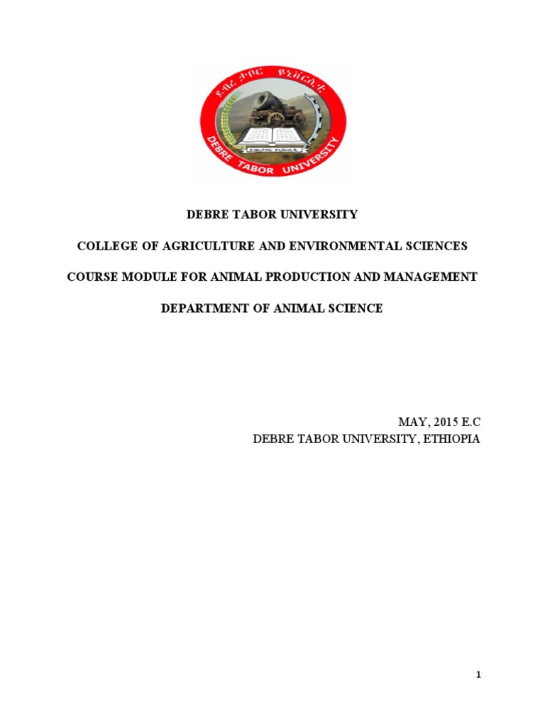 Animal Production and Mgt Module (1) | PDF | Pastoralism | Dairy Cattle