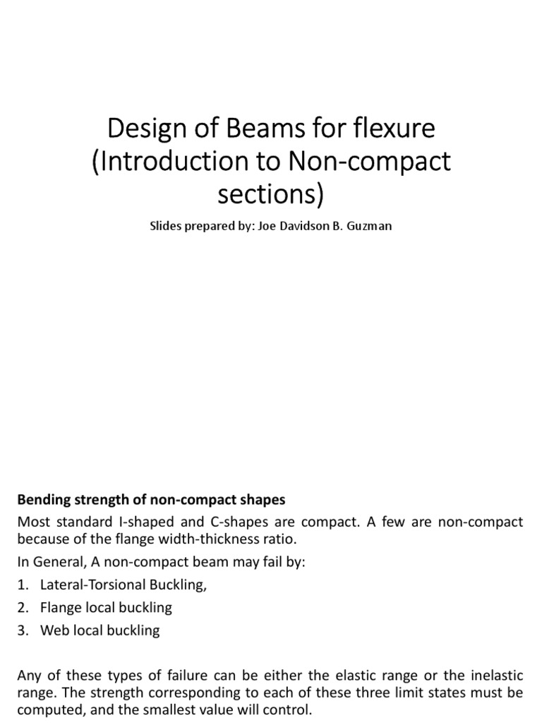 Non-Compact Beam Design Considerations | PDF | Buckling | Solid Mechanics