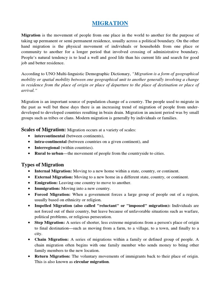 MIGRATION | PDF | Human Migration | Immigration