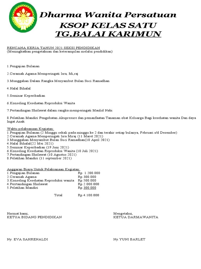 Dharma Wanita Persatuan IKB DAN DWP (1) - Revisi | PDF