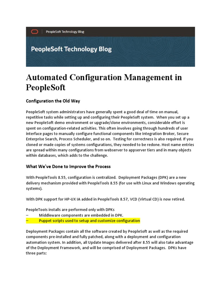 Automated Configuration Management in PeopleSoft | PDF | Computer Science | Systems Engineering