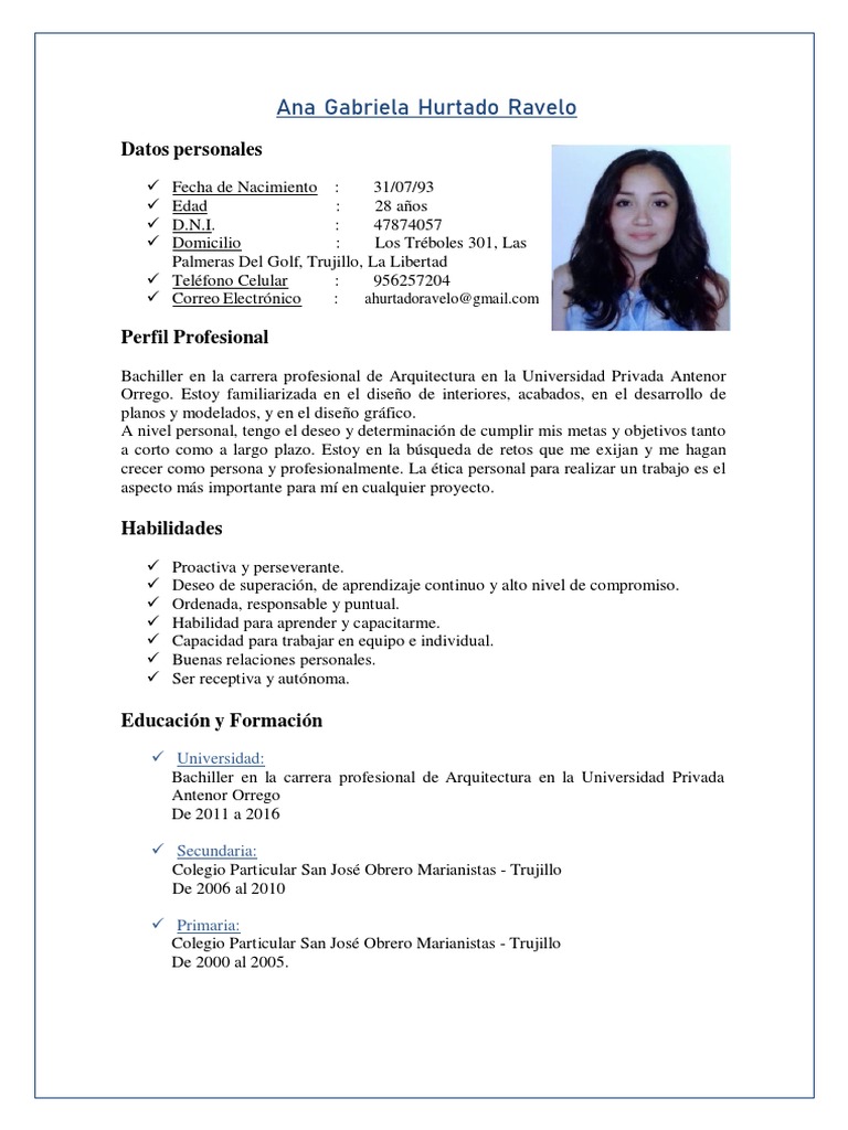 CV Ana Gabriela Hurtado Ravelo. | PDF