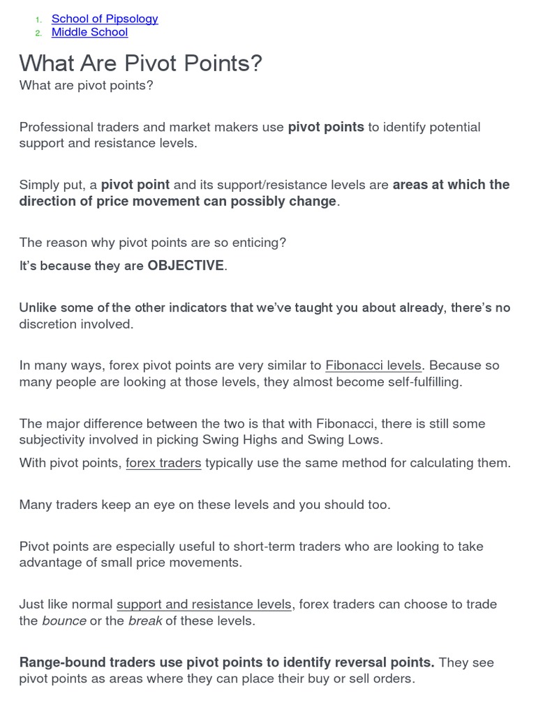 What Are Pivot Points | PDF | Private Sector | Investing