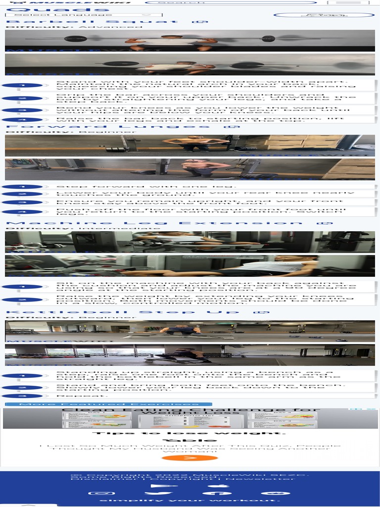 Quads - MuscleWiki | PDF