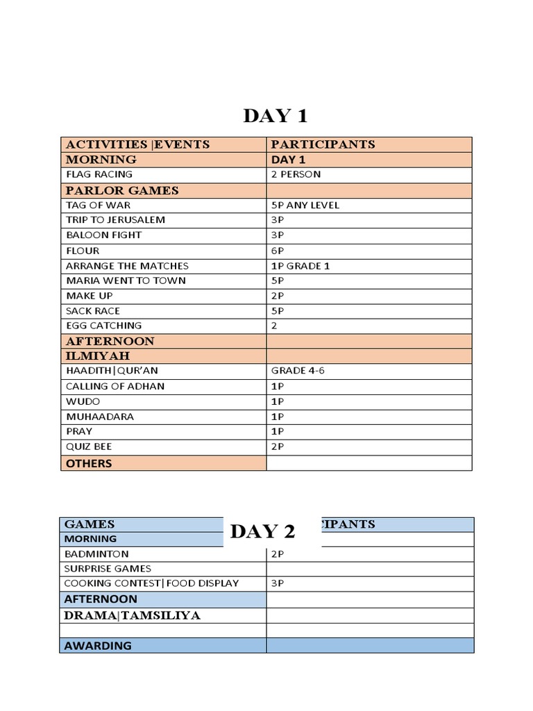 Musabaqa Program Activities Overview | PDF