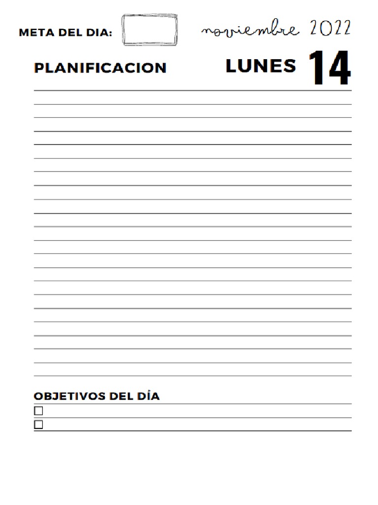 Planificador Por Dia | PDF